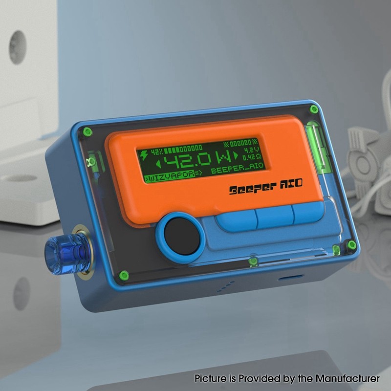 Authentic Wiz Vapor Beeper 80W AIO Vape Box Mod Kit VW 5~80W, 1 x 18650 ...